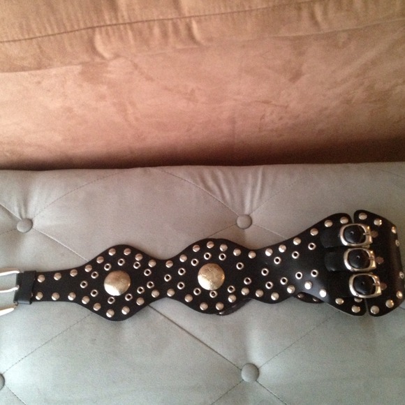 Accessories | Black Studded Rocker Beltside Bucklesmlrg | Poshmark