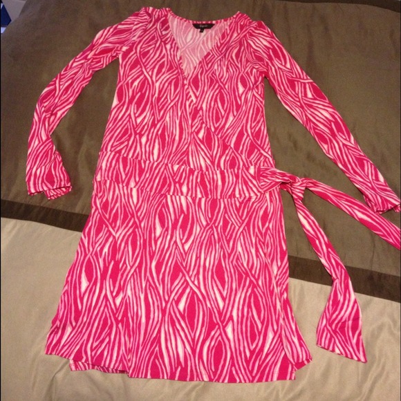 Express | Dresses | New Express Pink Animal Print Wrap Dress | Poshmark
