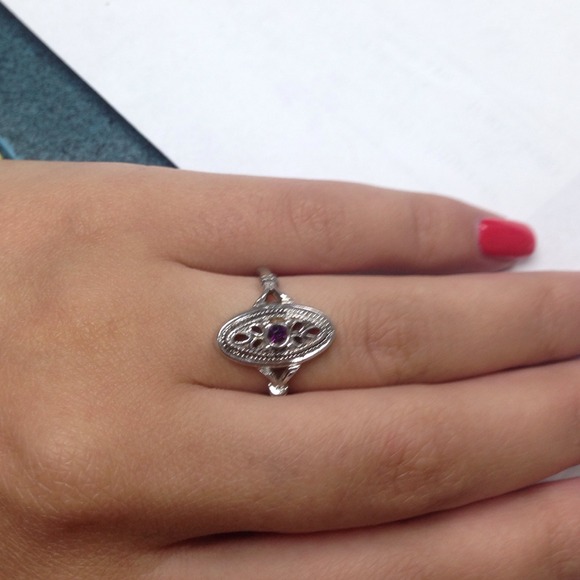 Gavon | Jewelry | Ring Silver Tone With Amethyst Size 55 | Poshmark
