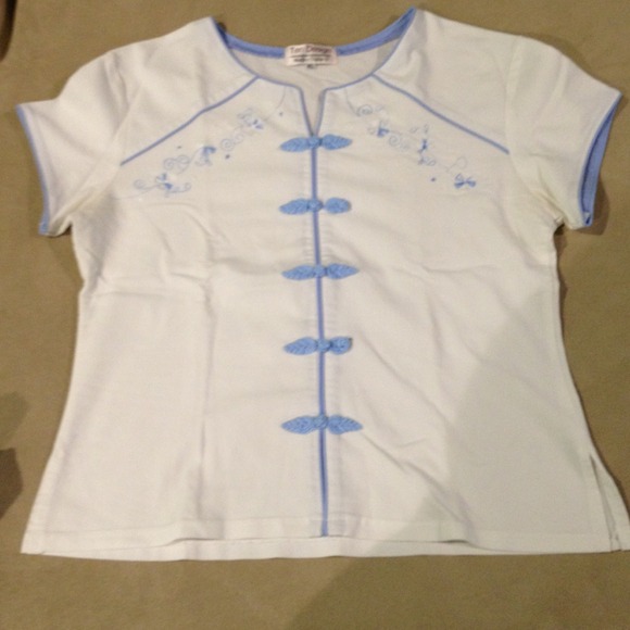 Tops | White Chinese Style Top | Poshmark