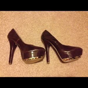 Shoes | Size 7eggplantgold Color Platform Sky High Heels | Poshmark