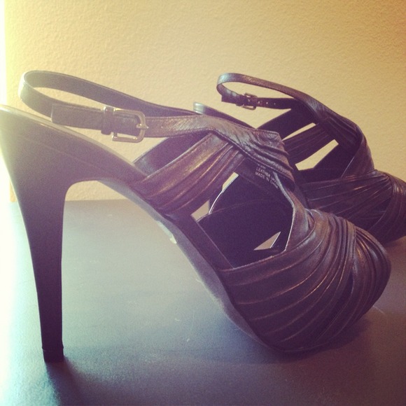 Eva & Zoe | Shoes | New Black Eva Zoe Peep Toe Heels S | Poshmark