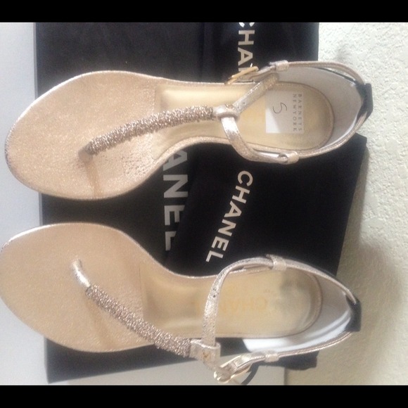 CHANEL | Shoes | Authentic Chanel Gold Beaded Sandals | Poshmark