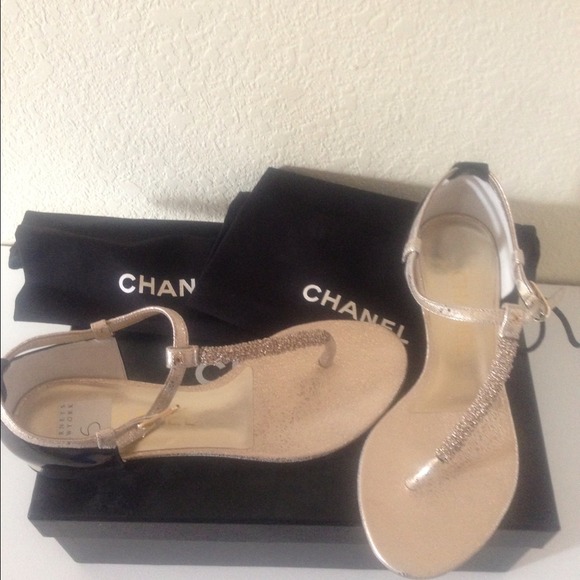 CHANEL | Shoes | Authentic Chanel Gold Beaded Sandals | Poshmark