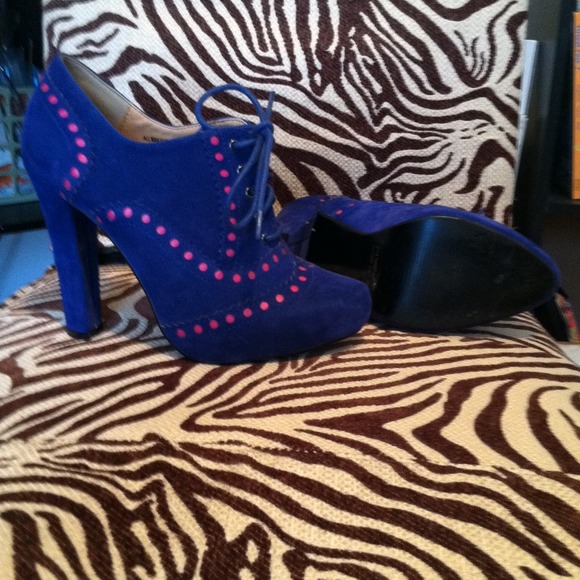 Shoes | Royal Blue Booties Brand New | Poshmark