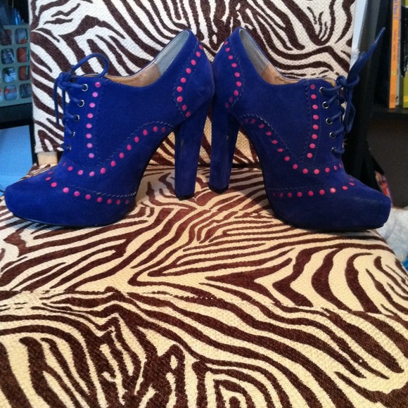 Shoes | Royal Blue Booties Brand New | Poshmark