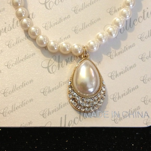 Christina collection | Jewelry | Pearl Rhinestone Set | Poshmark