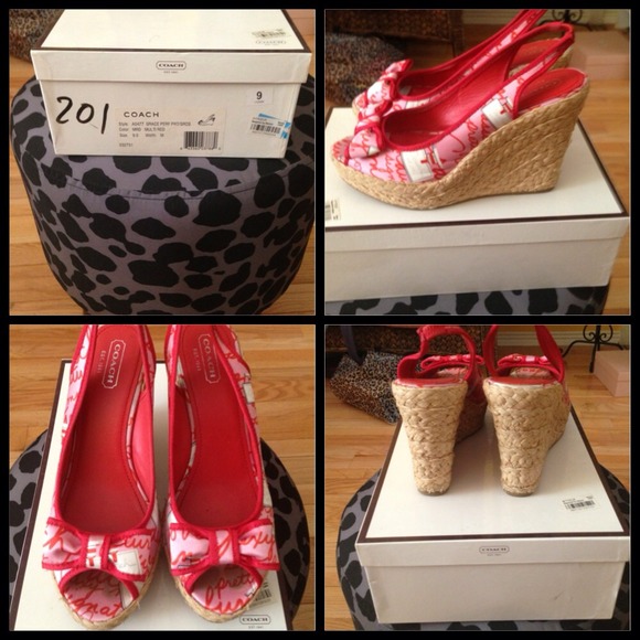 Coach | Shoes | Coach Pretty In Pink Wedges | Poshmark