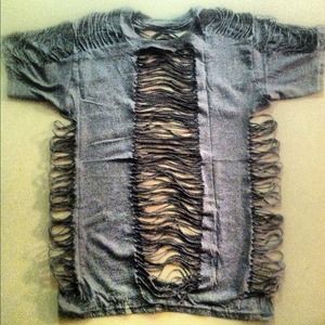 Per se' Clothing LLC | Tops | Per Se Clothing Llc Distressed Ripped ...