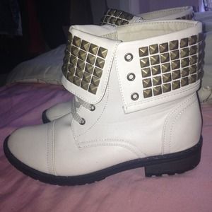 cream colored ankle boots on Poshmark