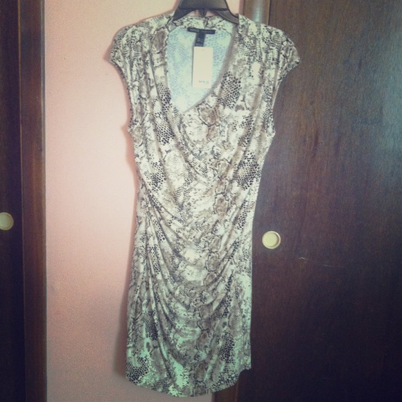 Mango | Dresses | Snake Skin Pattern Form Fitting Spring Dress | Poshmark