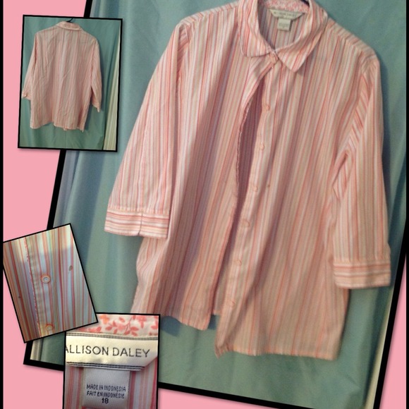 Allison Daley | Tops | Cute Striped Blouse | Poshmark