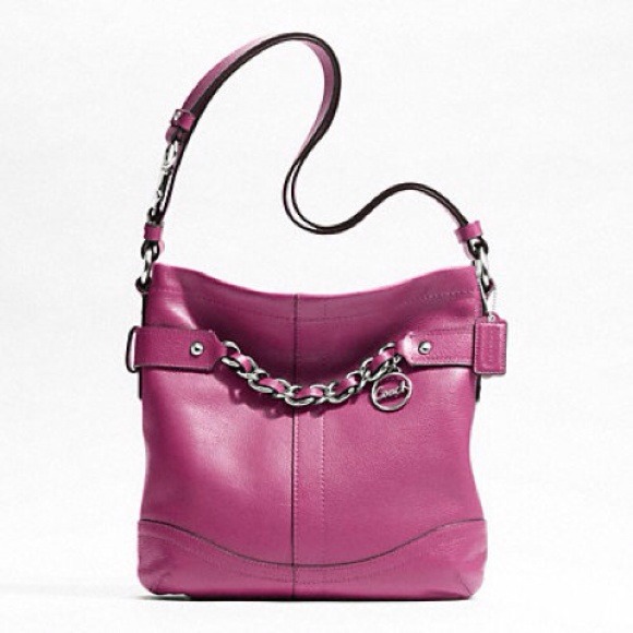 Coach | Bags | Coach Pink Blossom Leather Chain Duffle F9722 | Poshmark