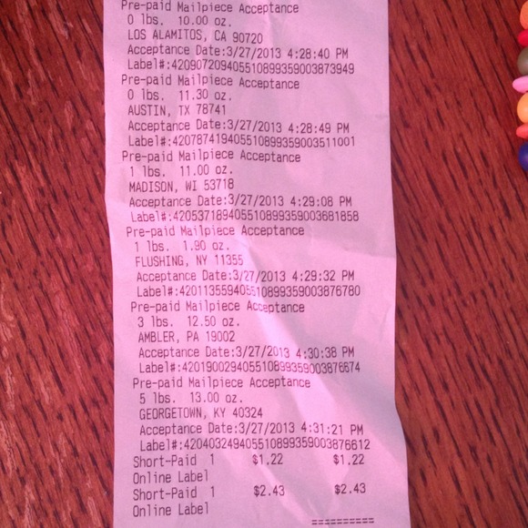 Other | Shipping Receipt | Poshmark
