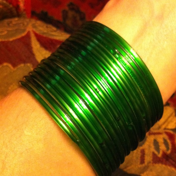 Jewelry | Green Glass Indian Bangles | Poshmark