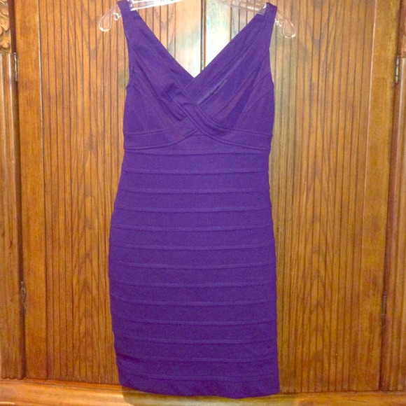 Cache | Dresses | Deep Purple Cache Bandage Dress | Poshmark
