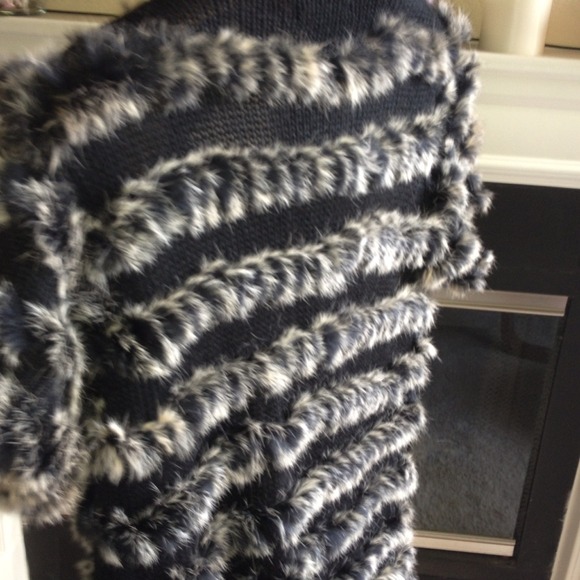 Dolce Cabo | Jackets & Coats | Black Sweater Vest With Rabbit Fur ...