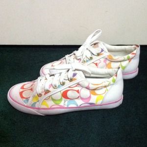 Coach | Shoes | Authentic Coach Signature Multi Color Sneakers | Poshmark