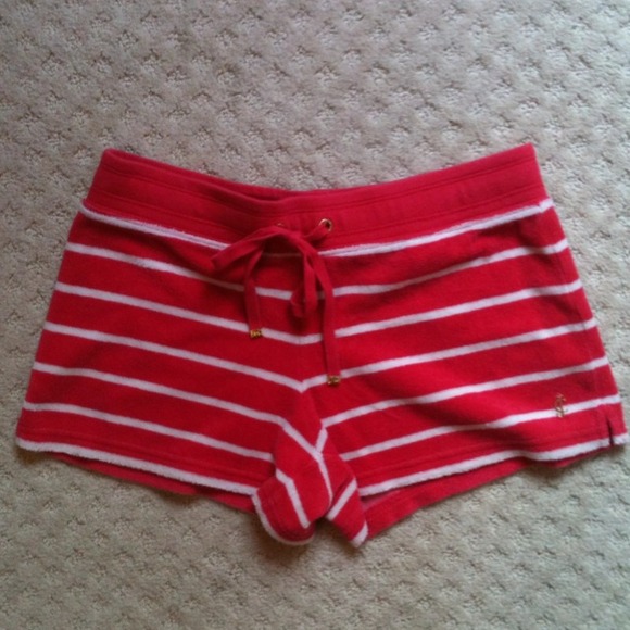 Juicy Couture | Shorts | Juicy Couture Red Striped Terry Cloth Shorts ...