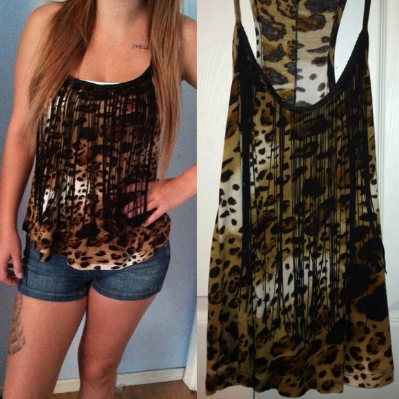 Wet Seal | Tops | Fringe Cheetah Print Tank Top | Poshmark