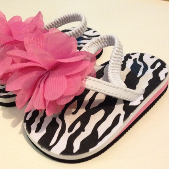 Shoes | Baby Zebra With Pink Flower Sandals | Poshmark