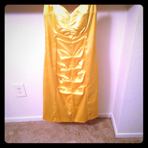 Cache | Dresses | Beautiful Bright Yellow Cocktail Dress | Poshmark