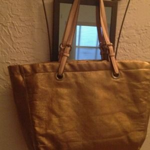 Bags | Medium Gold Tote Avon | Poshmark