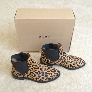 Zara | Shoes | Zara Leopard Chelsea Boots | Poshmark