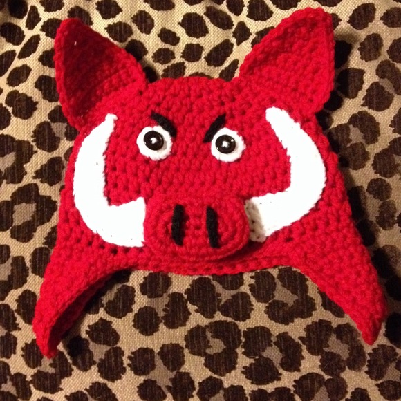 Accessories | Arkansas Razorbackhog Hat Crochet | Poshmark
