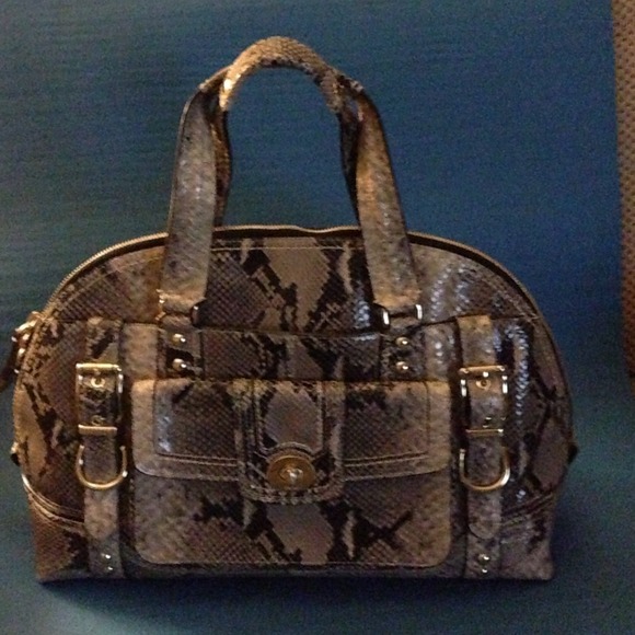 Coach | Bags | Coach Miranda Printed Python Satchel | Poshmark