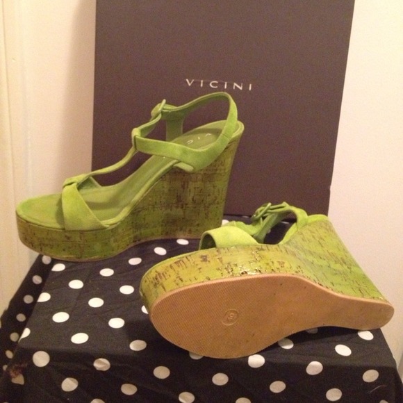 Shoes | Lime Green Platform Wedge Sandals | Poshmark
