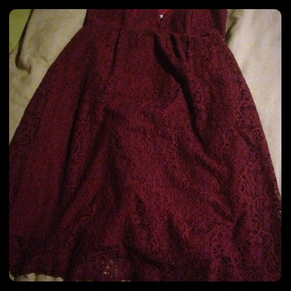 Dresses | Maroon Crochet Dress | Poshmark