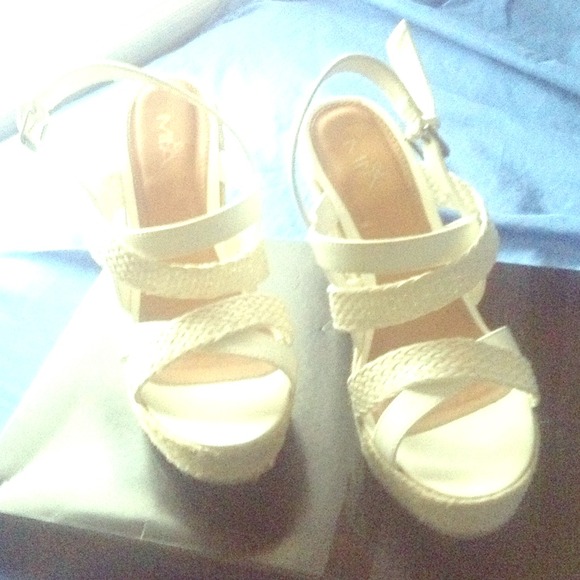 Shoes | Sold Really Cute Cream Colored Wedge Sandals | Poshmark