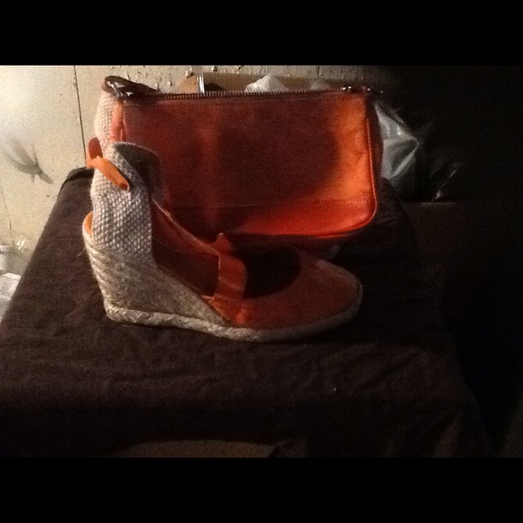 Coach | Shoes | Orange Coach Wedges And Bag | Poshmark