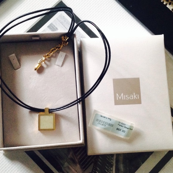 Misaki | Jewelry | Misaki Gold And Mother Of Pearl Necklace | Poshmark