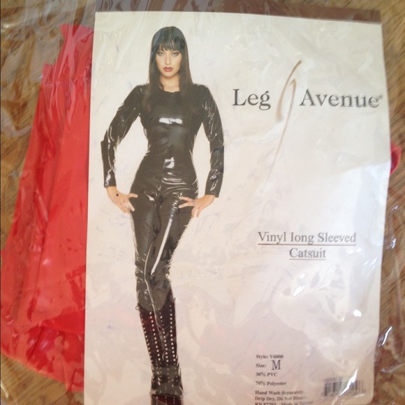 leg avenue Jackets & Coats | Bright Red Vinyl Catsuit | Poshmark