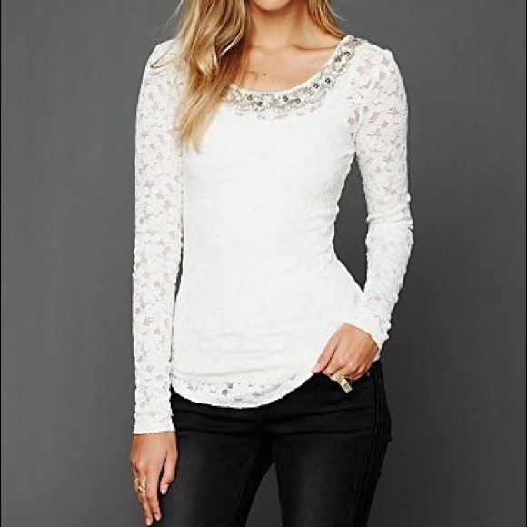 Free People | Tops | Sold Free People Lace Fancy Low Back Top | Poshmark