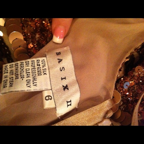 Basix | Dresses | Basix Ii Gold Sequin Slip Dress | Poshmark