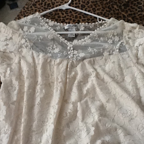 Ultra Pink | Tops | Reducedlovely Cream Color Lace Top | Poshmark