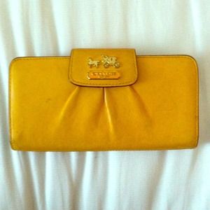 Coach | Bags | Coach Yellow Wallet | Poshmark