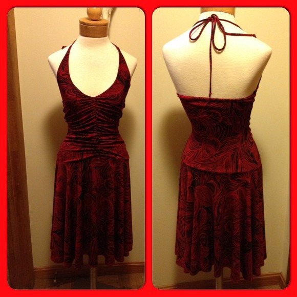 Arden B | Dresses | Arden B Red And Black Halter Dress | Poshmark