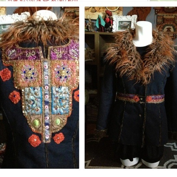 Jackets & Coats | Keeping Monster Fur Denim Boho Gypsy Coat | Poshmark