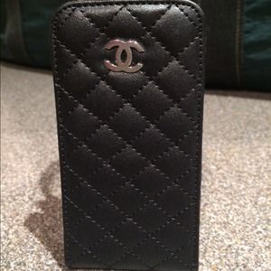Black CHANEL phone case on Poshmark