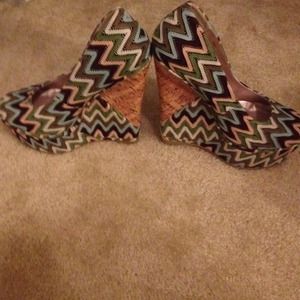Shoes | 6 Inch Platform Zig Zag Wedges Slightly Worn | Poshmark