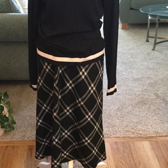 Cathy Daniels | Skirts | Blackwhite Window Pane Design Skirt | Poshmark