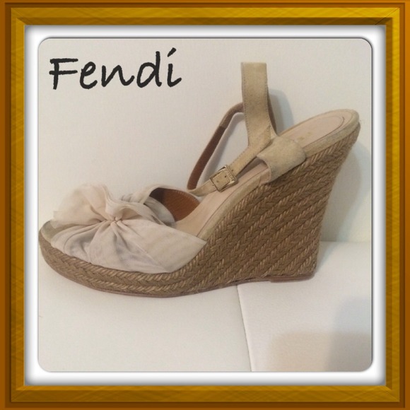 Fendi | Shoes | Fendi Wedge Sandals | Poshmark