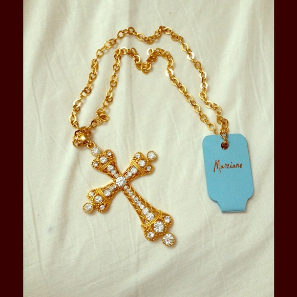 Guess by Marciano | Jewelry | Guess By Marciano Gold Cross Necklace ...