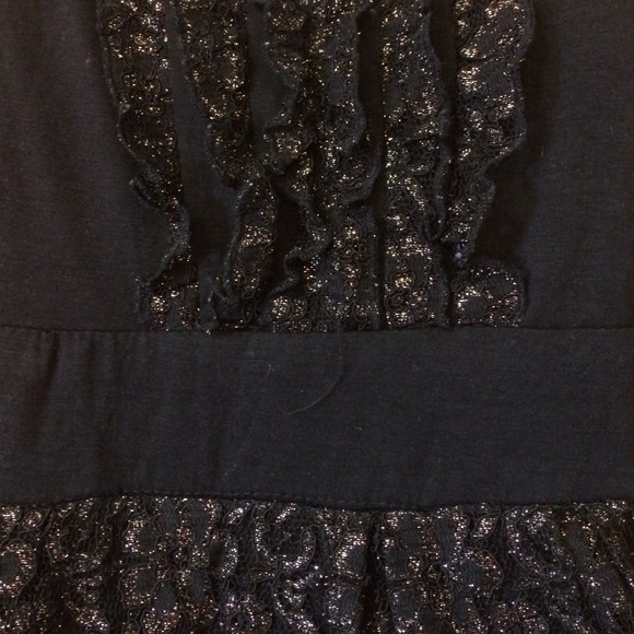 LF | Dresses | Lf Black And Gold Ruffle Dress | Poshmark