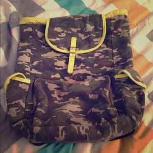 Mossimo Supply Co. | Bags | A Camo And Neon Yellow Mossimo Backpack ...