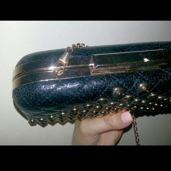 MMS Studio Design | Bags | Mms Design Studio Black Studded Clutch ...